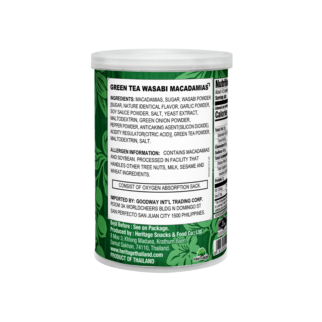 Nutwalker Green Tea Wasabi Macadamias 130g – GoodMartPH