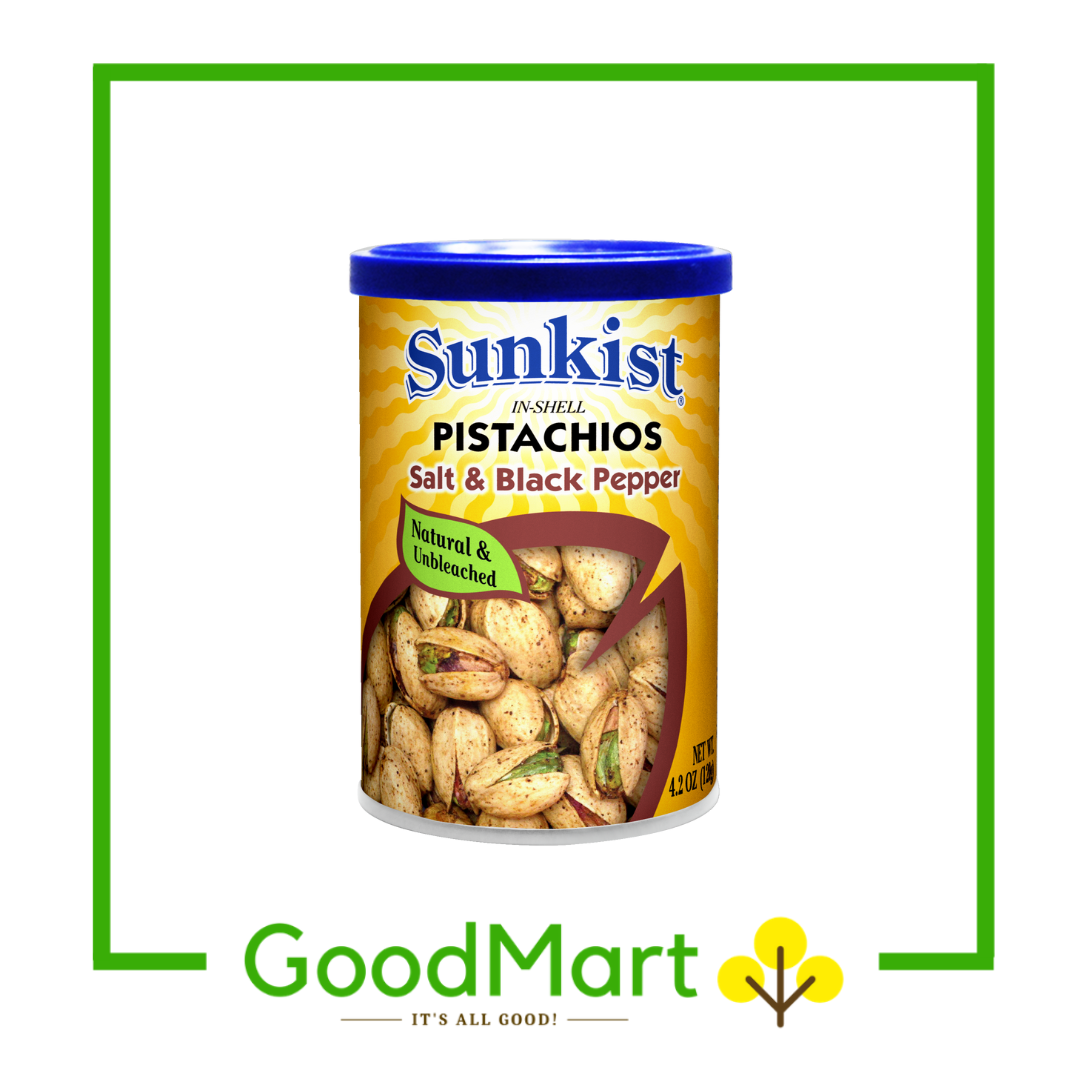 Sunkist Salt & Pepper Pistachios In Shell 120g (in can) – GoodMartPH